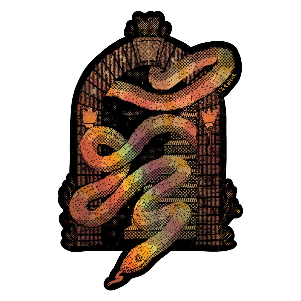 Holographic Snake Arch Sticker – 1%talent